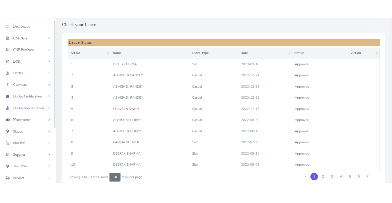 MR reporting software & App - (Daily Call Report)